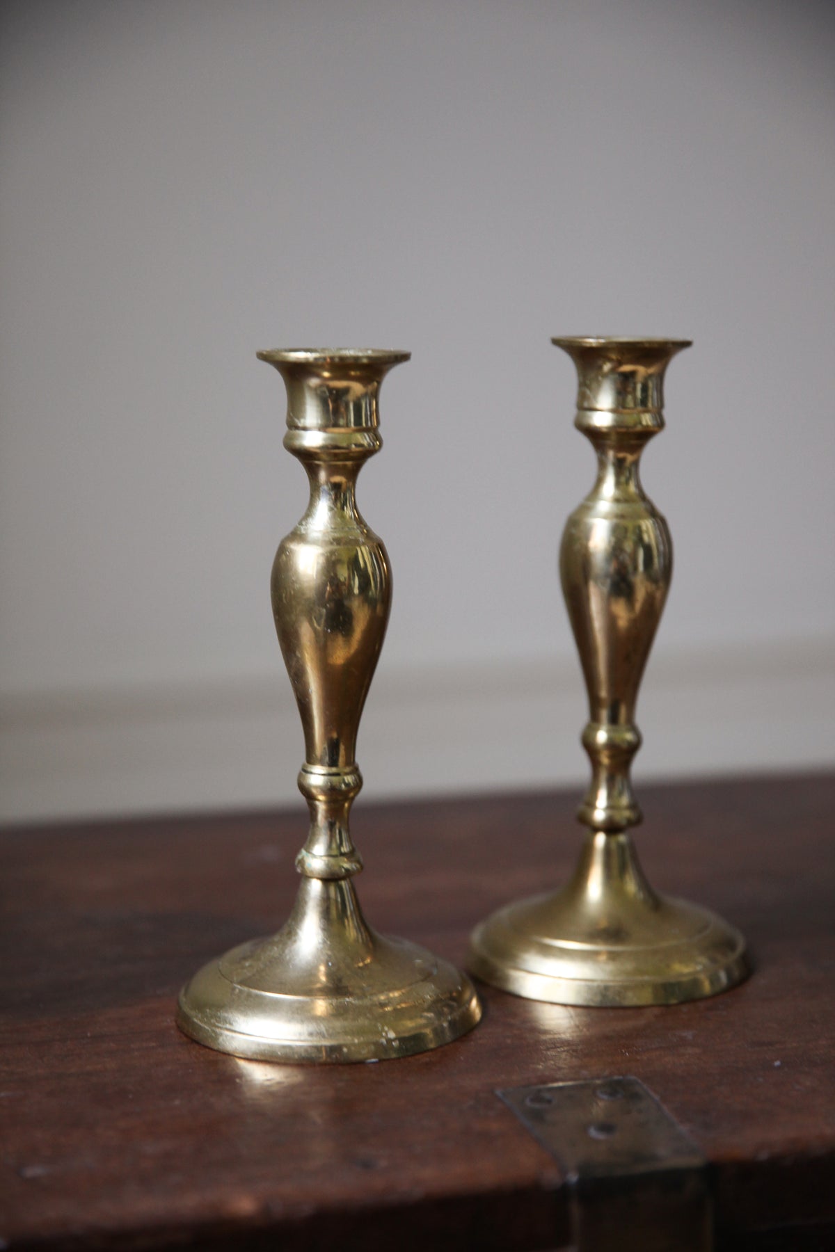 Pair of Tall Brass Candlesticks | Ovate